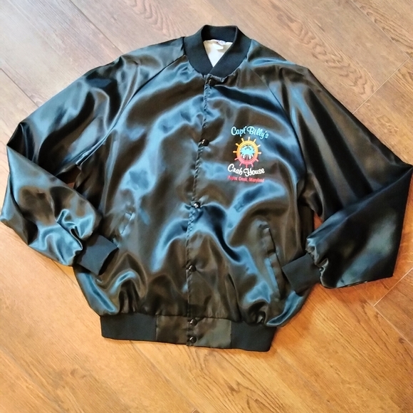 Vintage | Jackets & Coats | Vintage Crab House Bomber Jacket Xl Made In ...